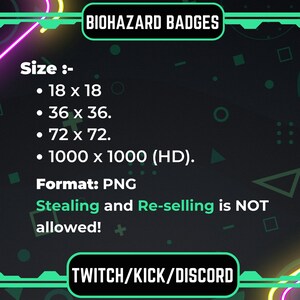 Toxic Biohazard Twitch Youtube Discord Kick Sub Badges Points Bits ...
