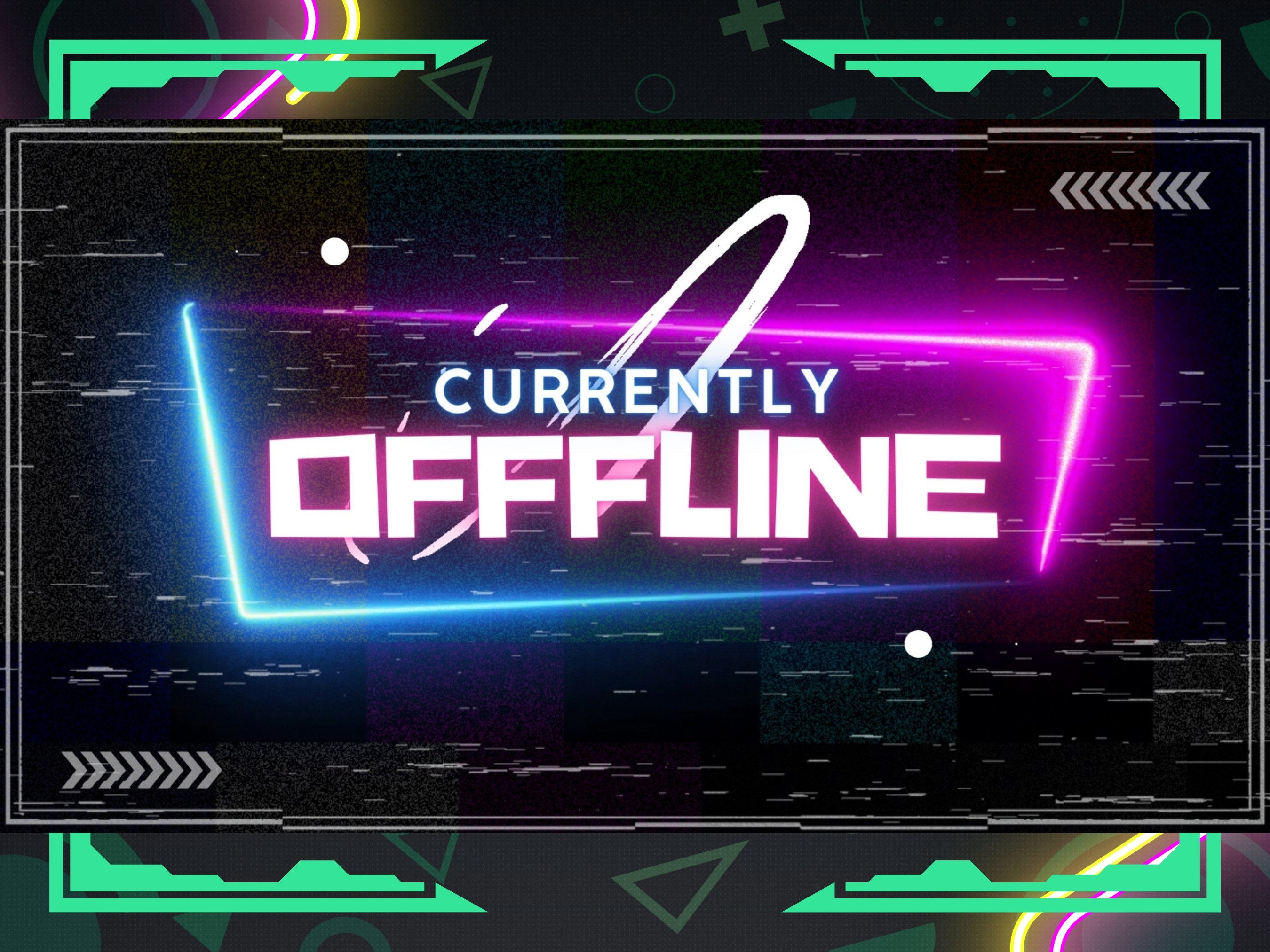 Neon Glitch Overlay Pack: Pre-made Twitch Streamlabs OBS Overlay With ...
