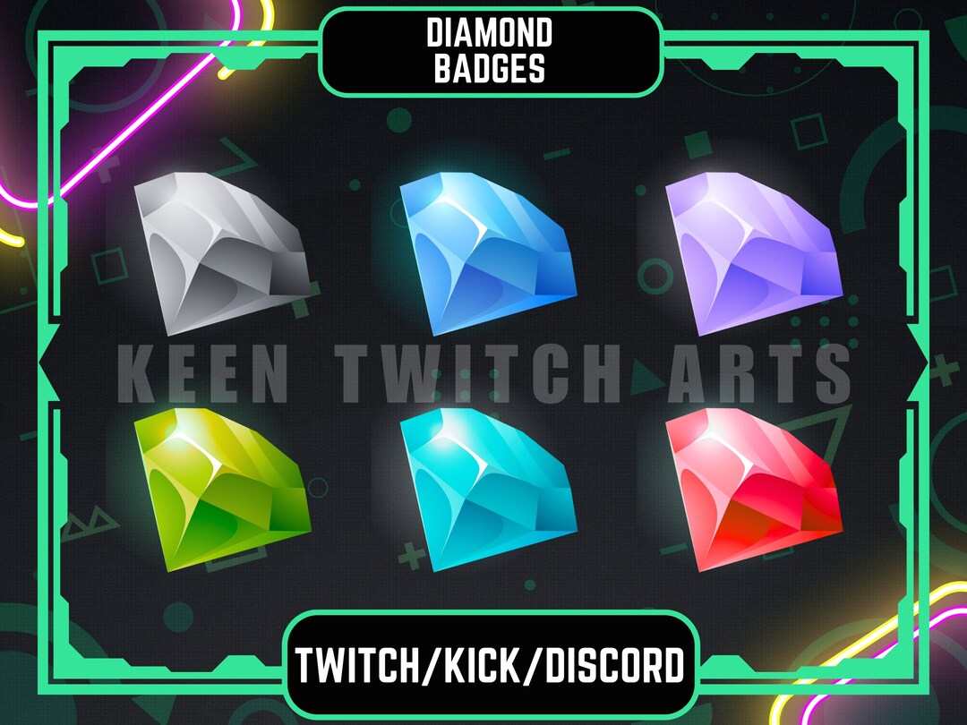 Diamond-themed Twitch Badges: Gems Sub Badges, Shiny Bits, and Rubi ...