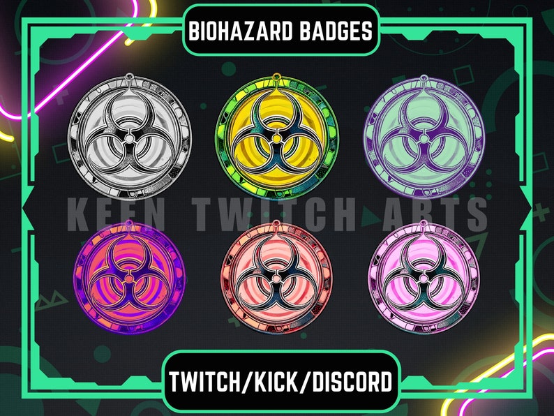 Toxic Biohazard Twitch Youtube Discord Kick Sub Badges Points Bits ...