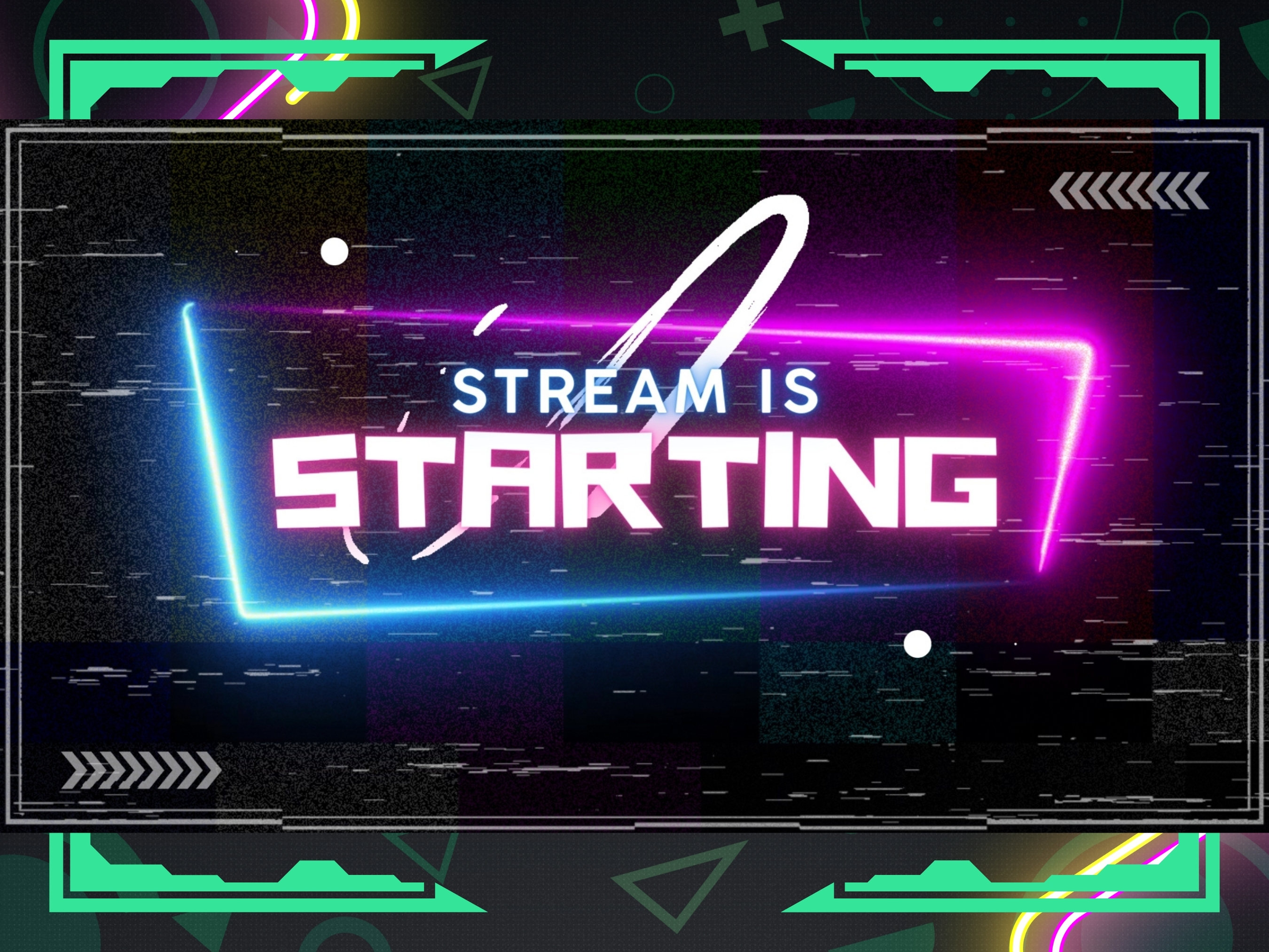 Neon Glitch Overlay Pack: Pre-made Twitch Streamlabs OBS Overlay With ...