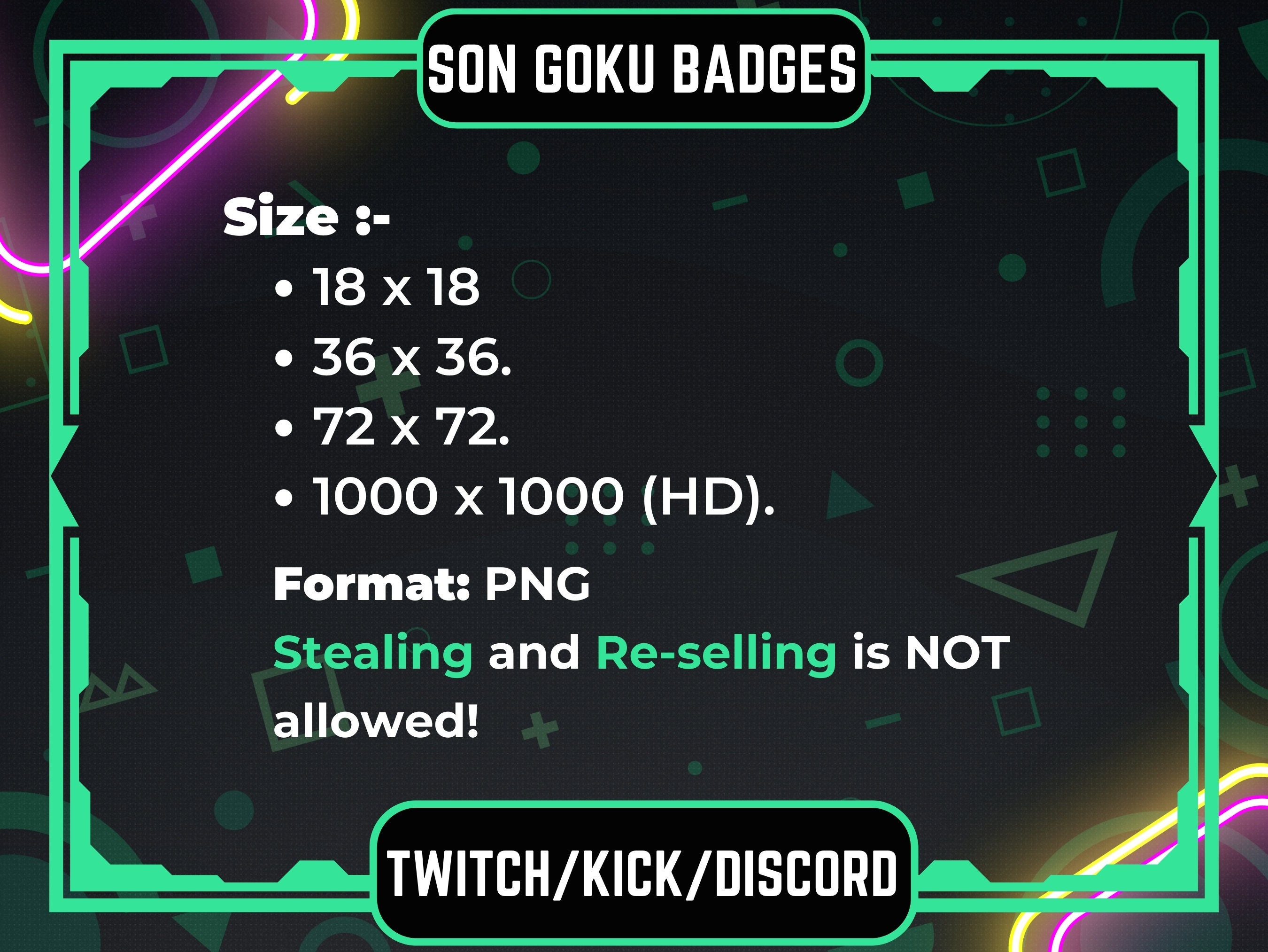 Son Goku Twitch Sub Badges Bit Badges Streamer Youtube Cheer Badges ...