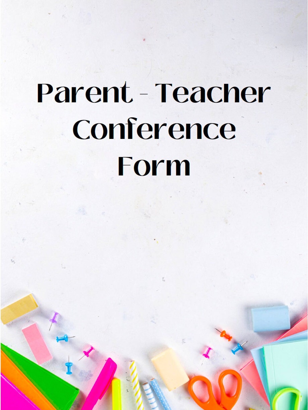 Parent Teacher Conference Form - Etsy