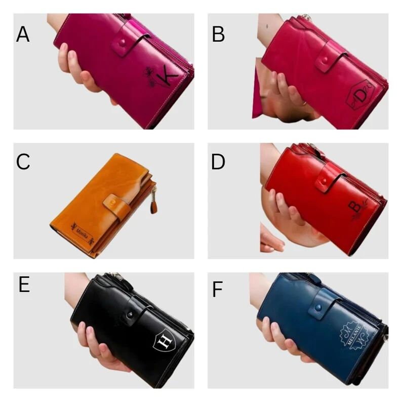 Personalized Long Womens Wallet, Custom Engraving Leather Wallet, Mom ...