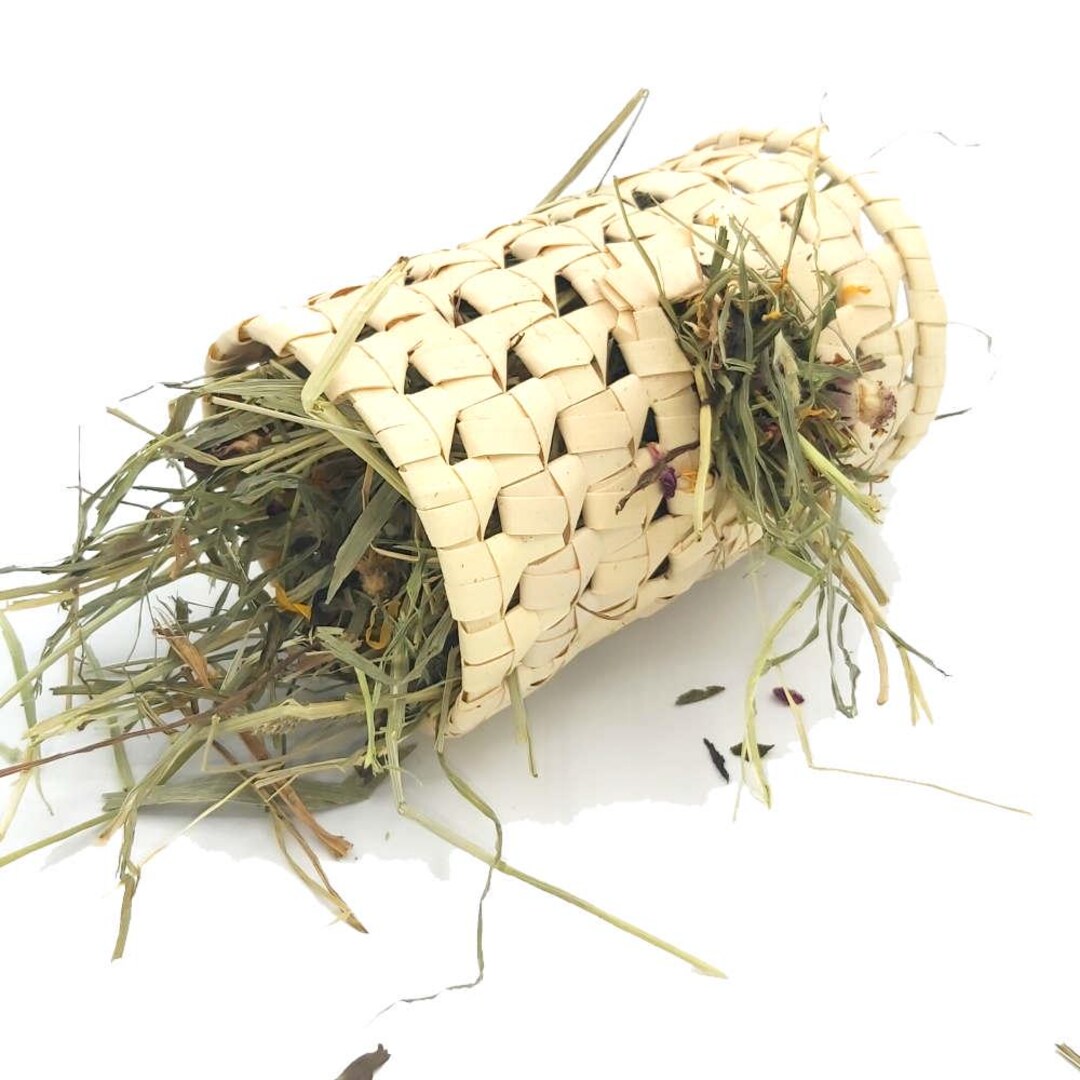 Forage Filled Palm Leaf Tube for Rabbits and Guinea Pigs Refillable ...