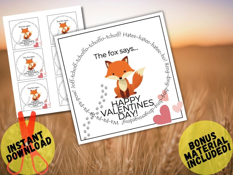 Instant Download Fox Valentine - Etsy