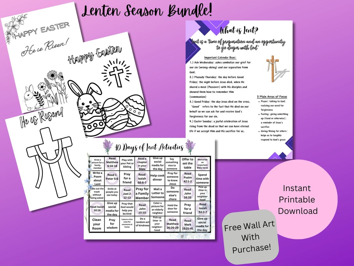 Lenten/easter Season Printable Bundle - Etsy UK