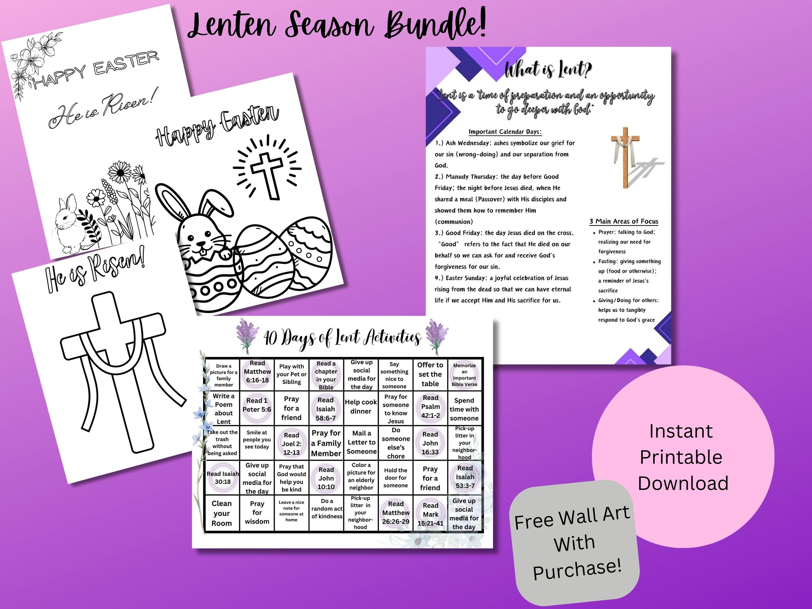 Lenten/easter Season Printable Bundle - Etsy UK