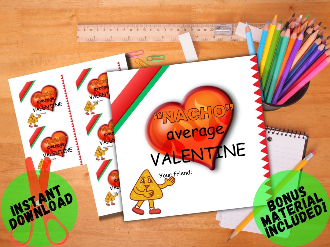 Kids Valentine Printable Instant Download Digital Valentine Classroom ...