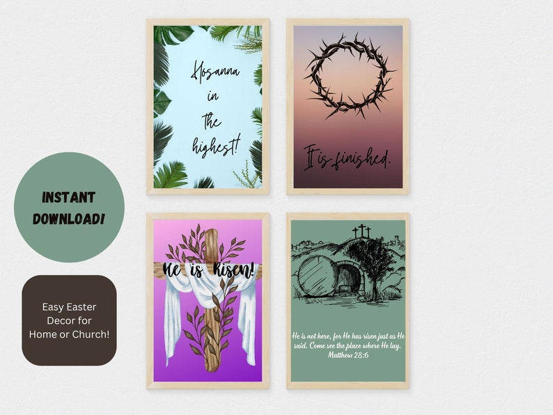 Printable Easter Season Wall Art - Etsy