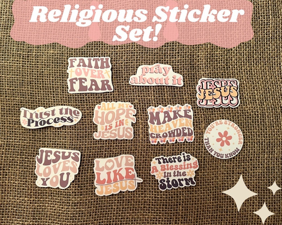 Religious Stickers Aesthetic Jesus Stickers Faith Over Fear Sticker Set ...