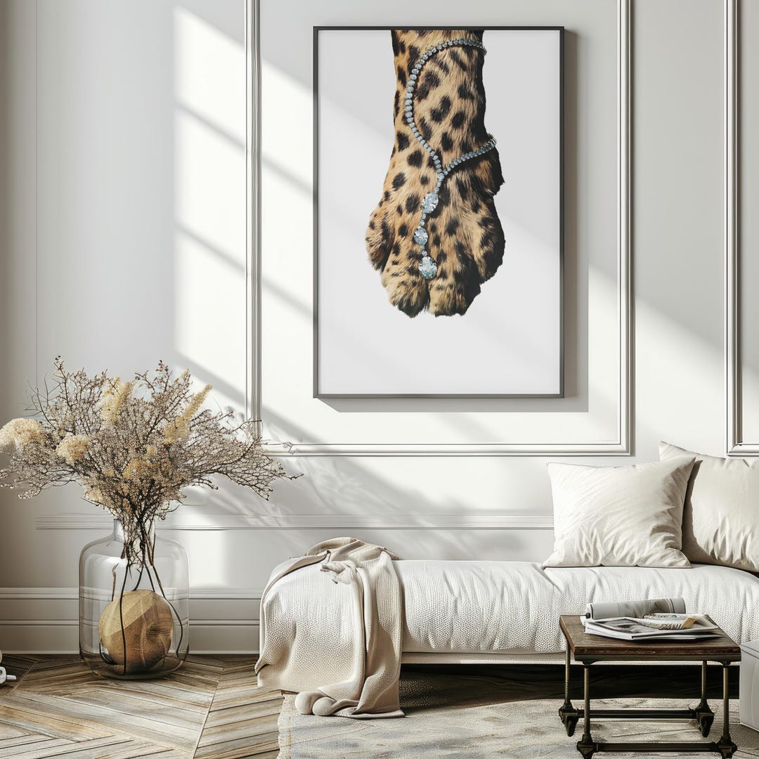 Leopard Paw Print: Stylish Safari Theme Matte Poster - Etsy