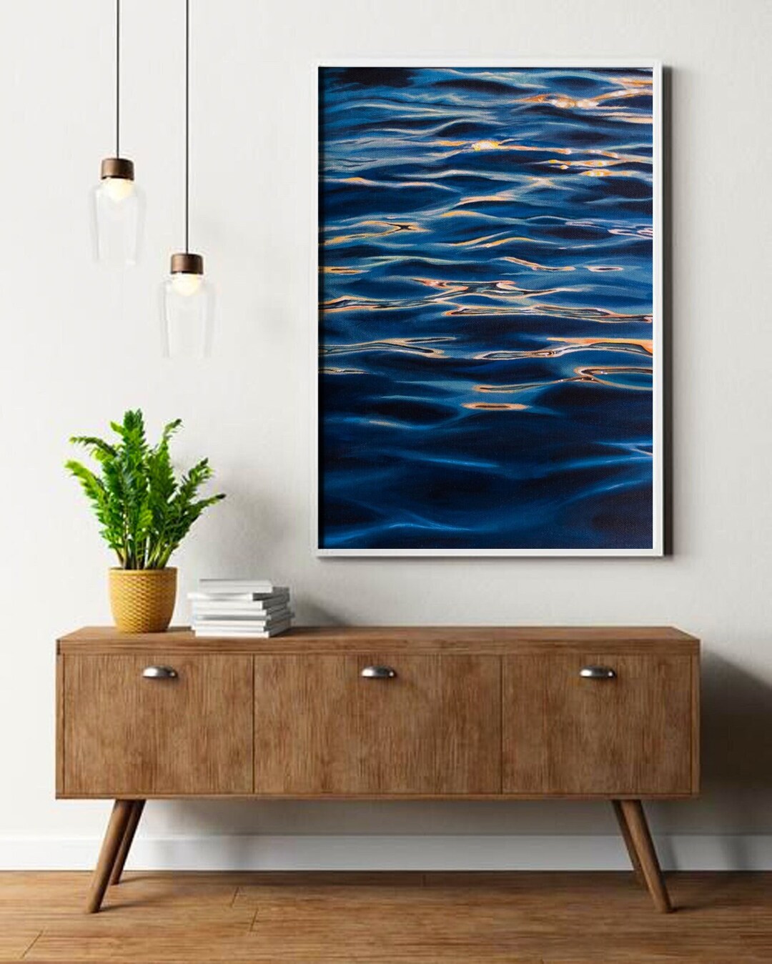Blue Ocean Painting Wall Art Picture, Blue Sea Wall Art Room Decor Gift ...