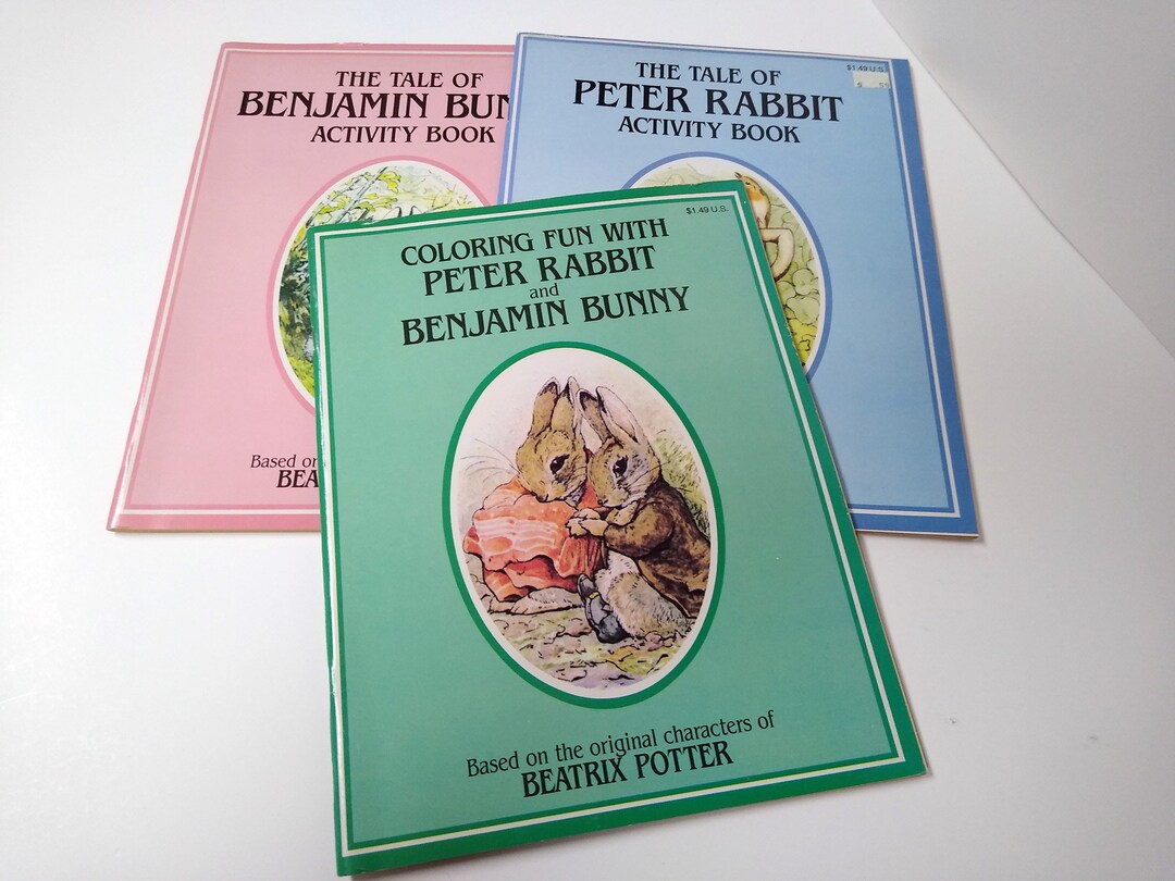 Vintage 1990s Landolls Peter Rabbit Benjamin Bunny Coloring Books Set ...