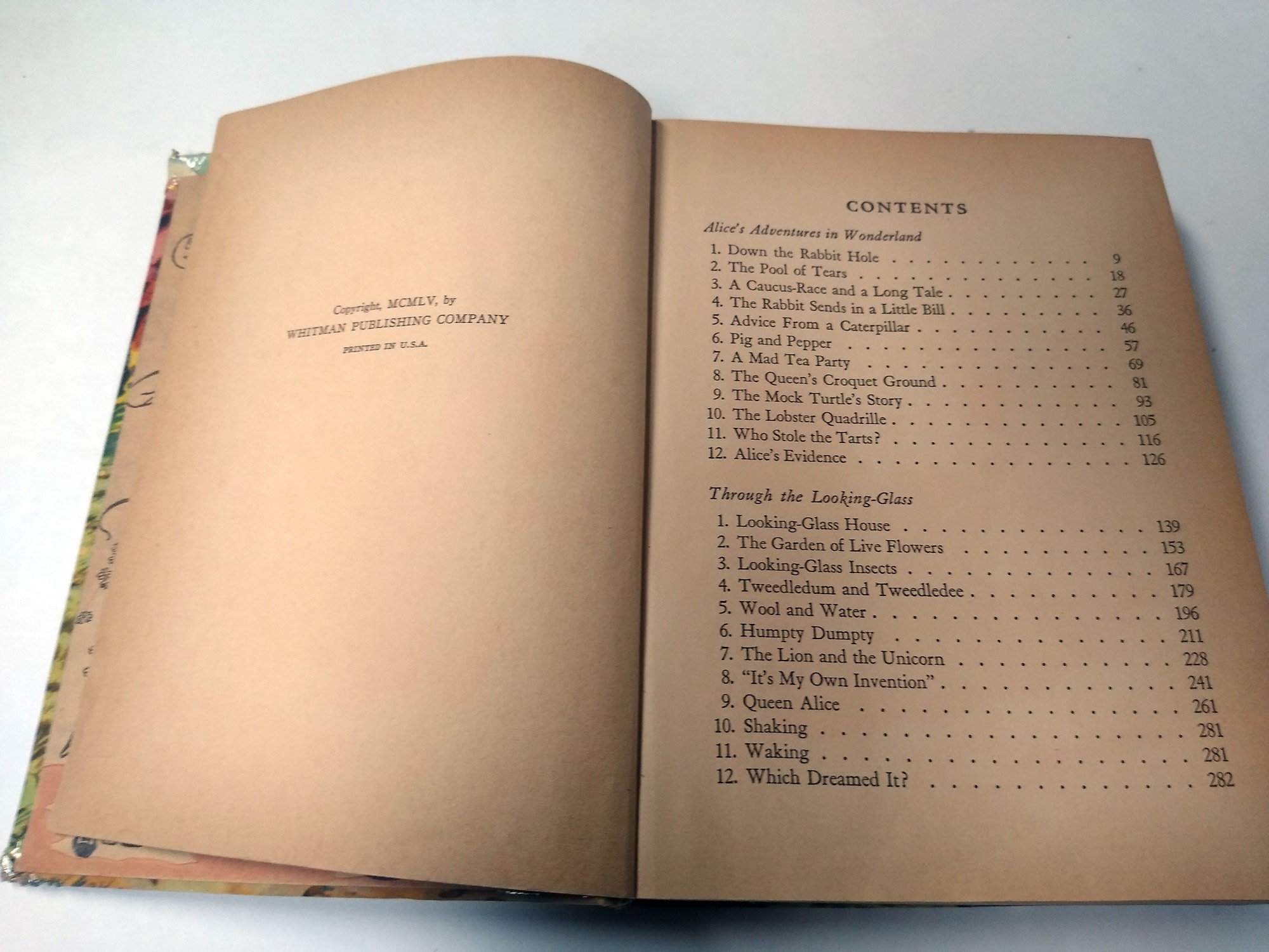 1955 ALICE IN WONDERLAND by Lewis Carroll Whitman Illustrated Vintage ...