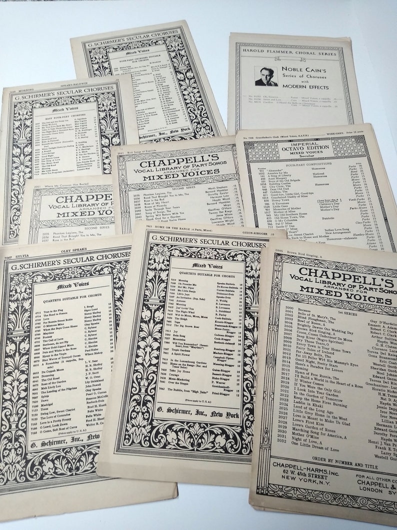 1930s A Cappella Chorus Book Collection: Vintage Sheet Music - Etsy