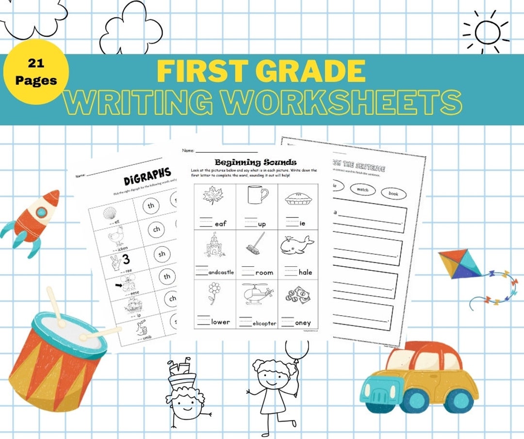 First Grade Writing Worksheets 21 PDF Pages - Etsy