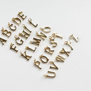Gold Letter Charms,18k Gold Filled Letter Pendant,initial Charm ...