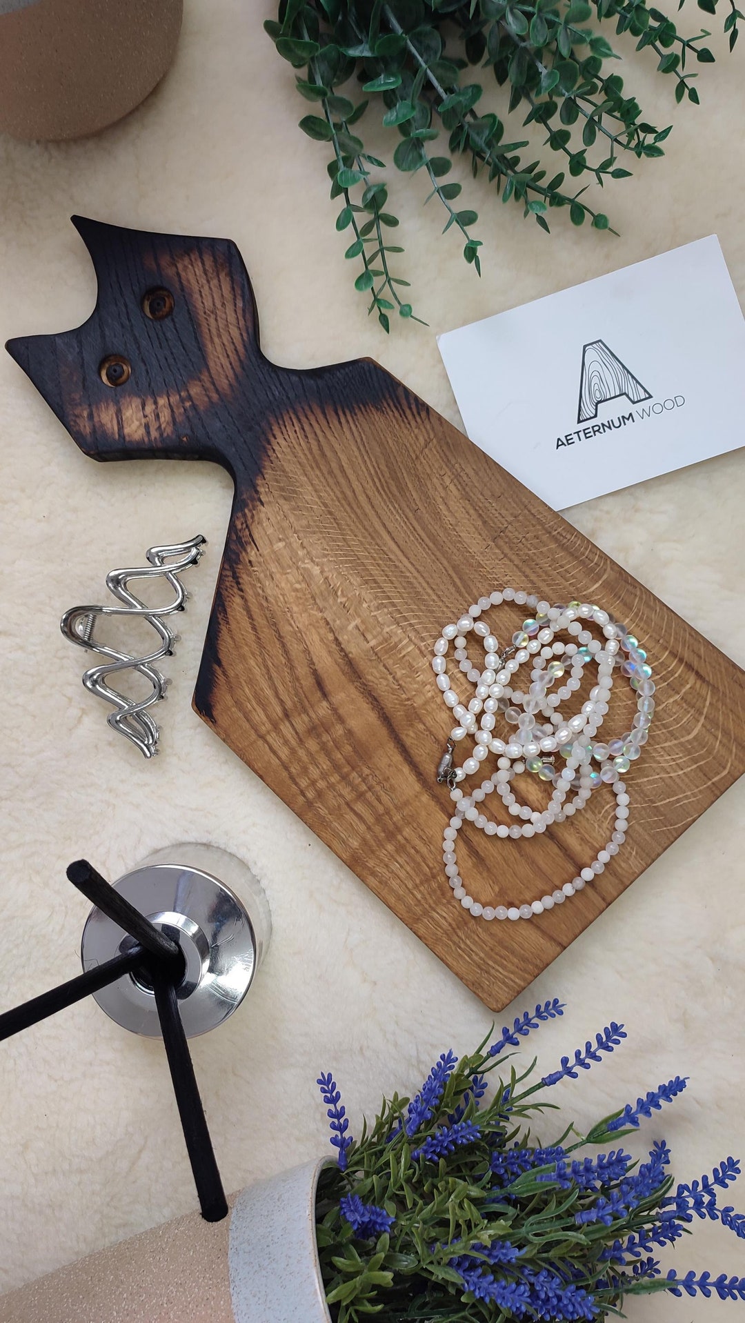 Square Wooden Tray With Cat Head Handle / Cat Shaped Gift / Handmade ...