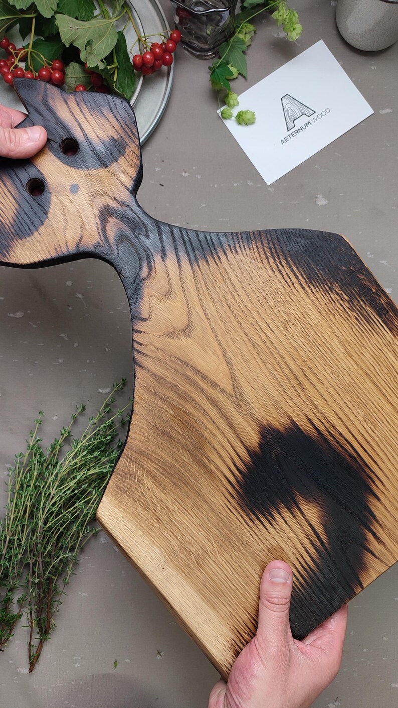 Square Wooden Serving Tray With Cat Head Handle / Pet Inspired Gift ...