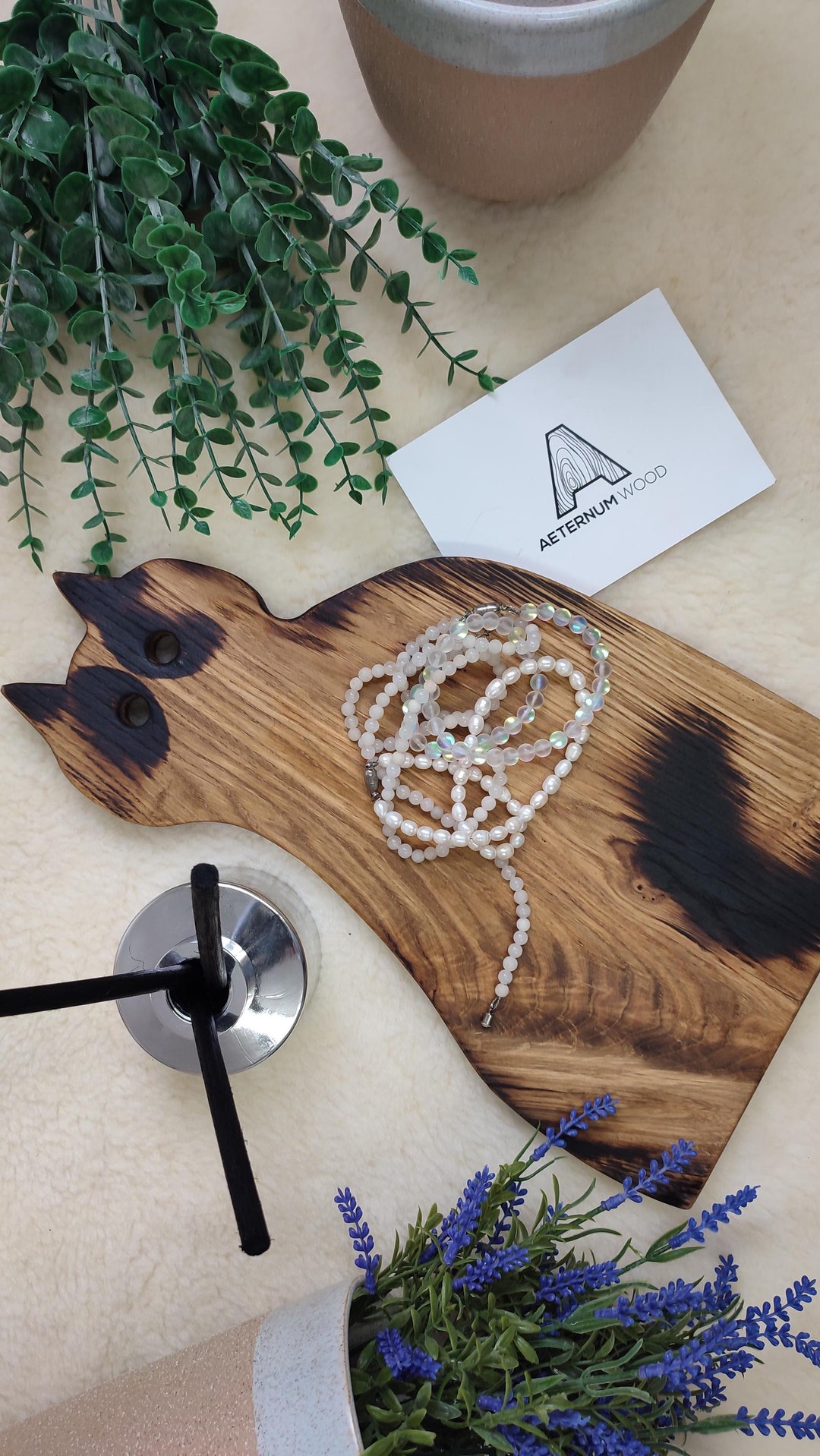 Cat Shaped Gift Idea / Kitty Organizer Board / Handmade Charred Wood ...