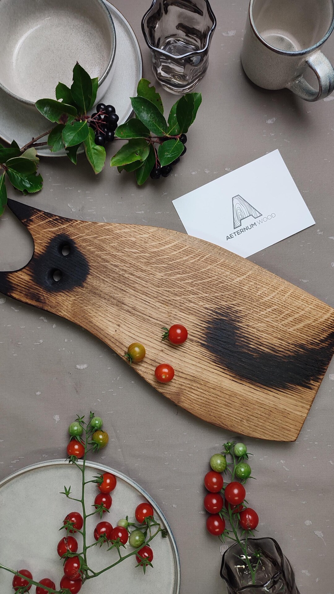 Charming Cat-shaped Oak Wood Cutting Board and Cheese Platter With Horn ...