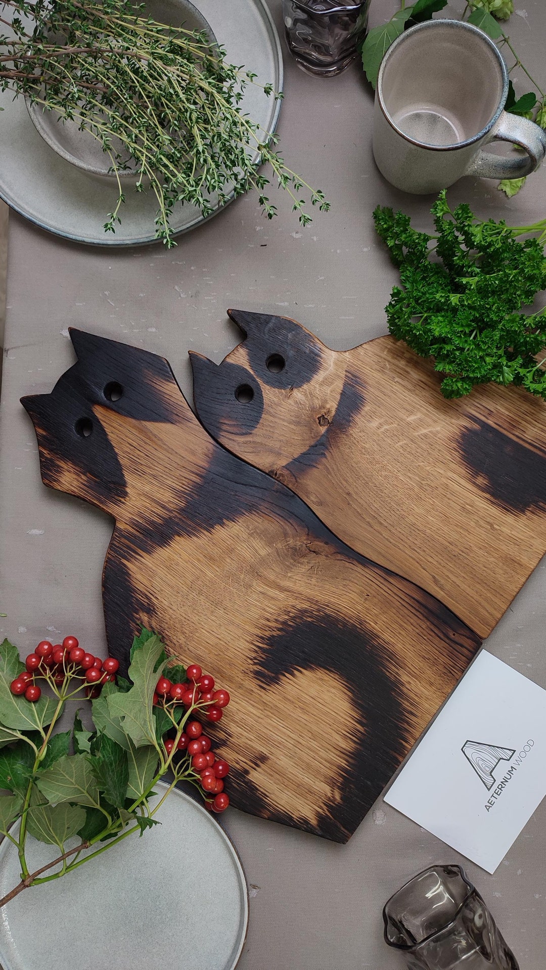Snuggling Cat-shaped Kitchen Cutting Board /pet Inspired Gift Idea ...