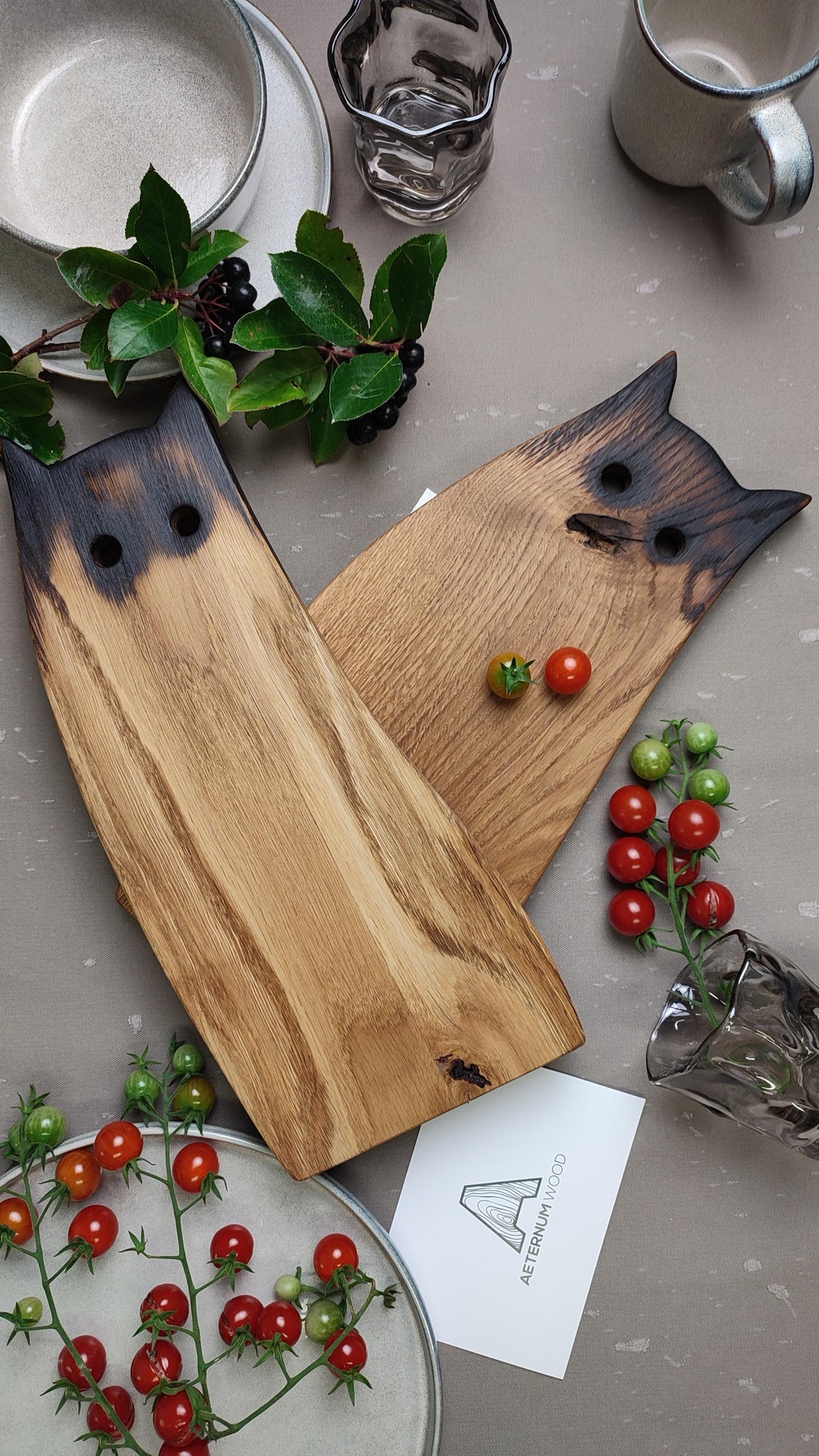 Cat Cutting Board / Kitty Charcuterie Board / Handmade Charred Wood ...