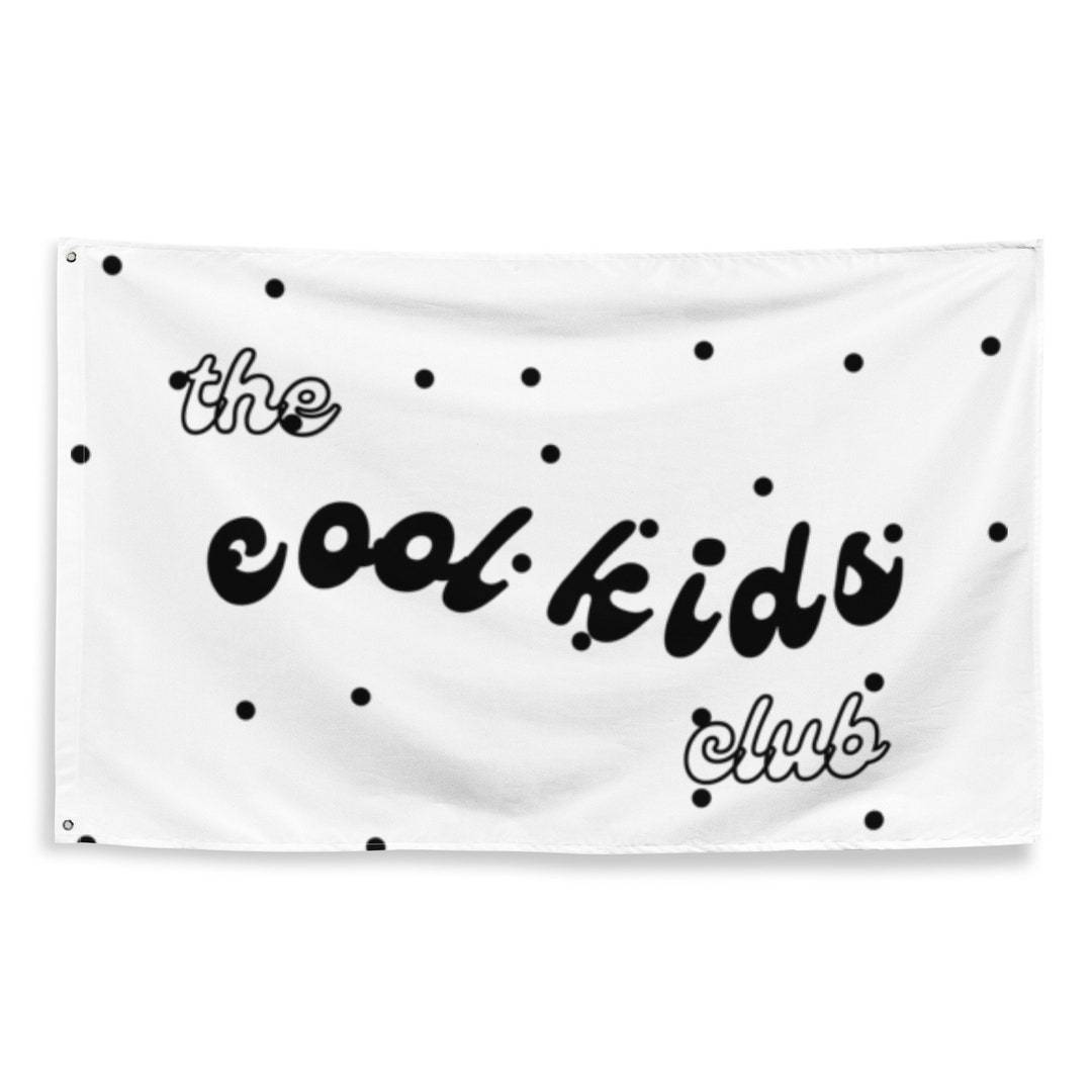 Cool Kids Club Flag Black and Whote Polka Dots Playroom Decor Nursery ...