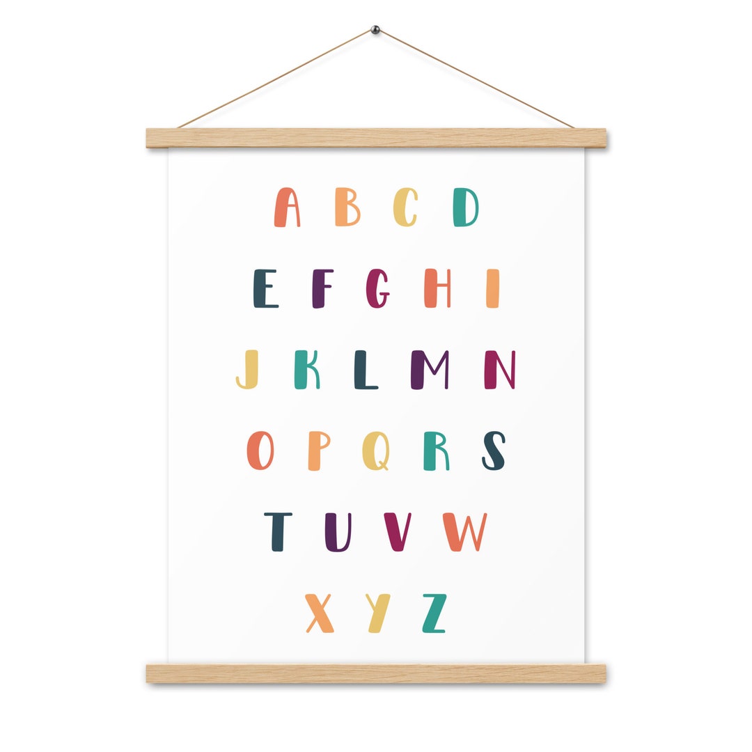 Colorful Alphabet Poster With Hanger - Etsy
