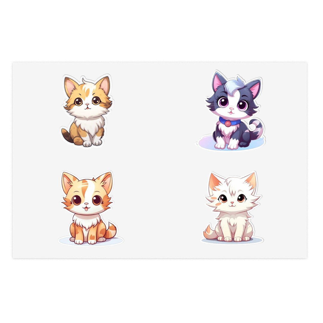 Cute Cats Stickers Pack - Etsy