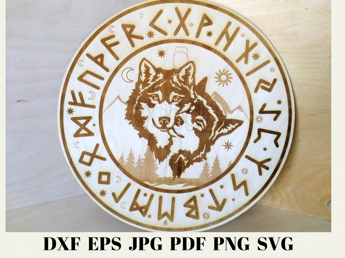 Runes Casting Board Svg, Altar Tile Svg Bundle, Wolf Png, With Svg ...