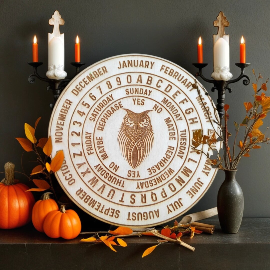 Magic Owl Pendulum Board, Alphabet, Numbers, Alphanumeric, Witchcraft ...