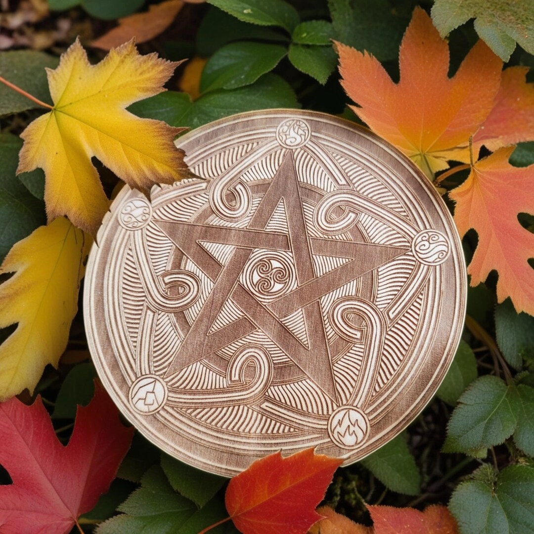 Altar Tile With Pentacle, Pentagram Witchcraft Altar Decor, Magical ...