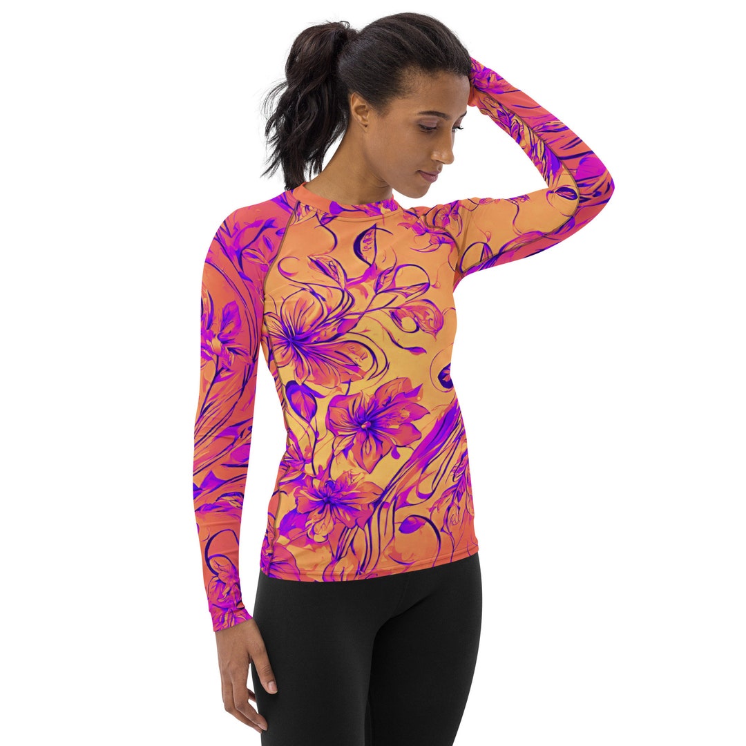 Peach Rash Guard, Orange Rash Guard, Pink Rash Guard, Long Sleeve Rash ...