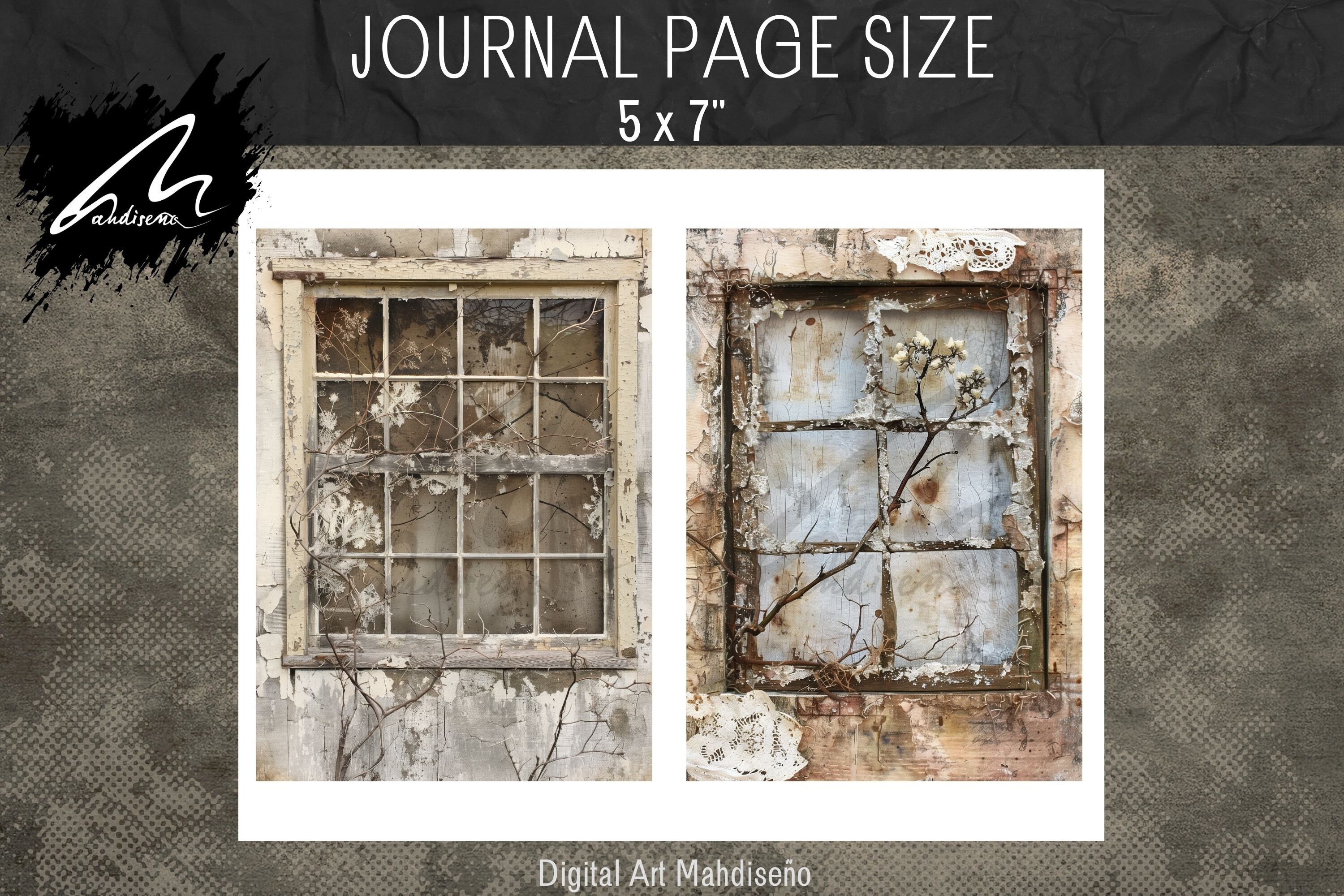 Rustic Window Collage Sheet: Farmhouse Junk Journal Ephemera (digital ...