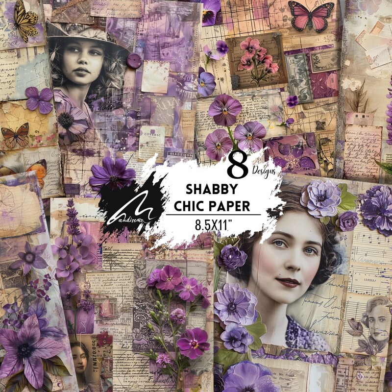 Purple Collage Kit - Etsy
