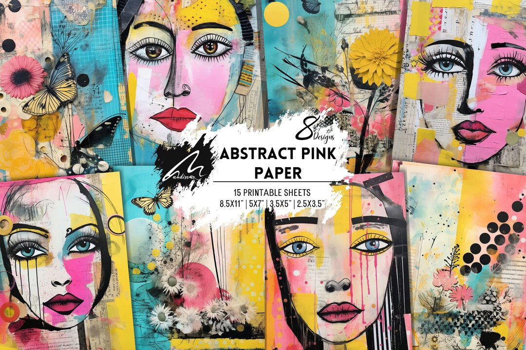 Color Splash Portrait: Digital Scrapbooking Paper (digital Download) - Etsy