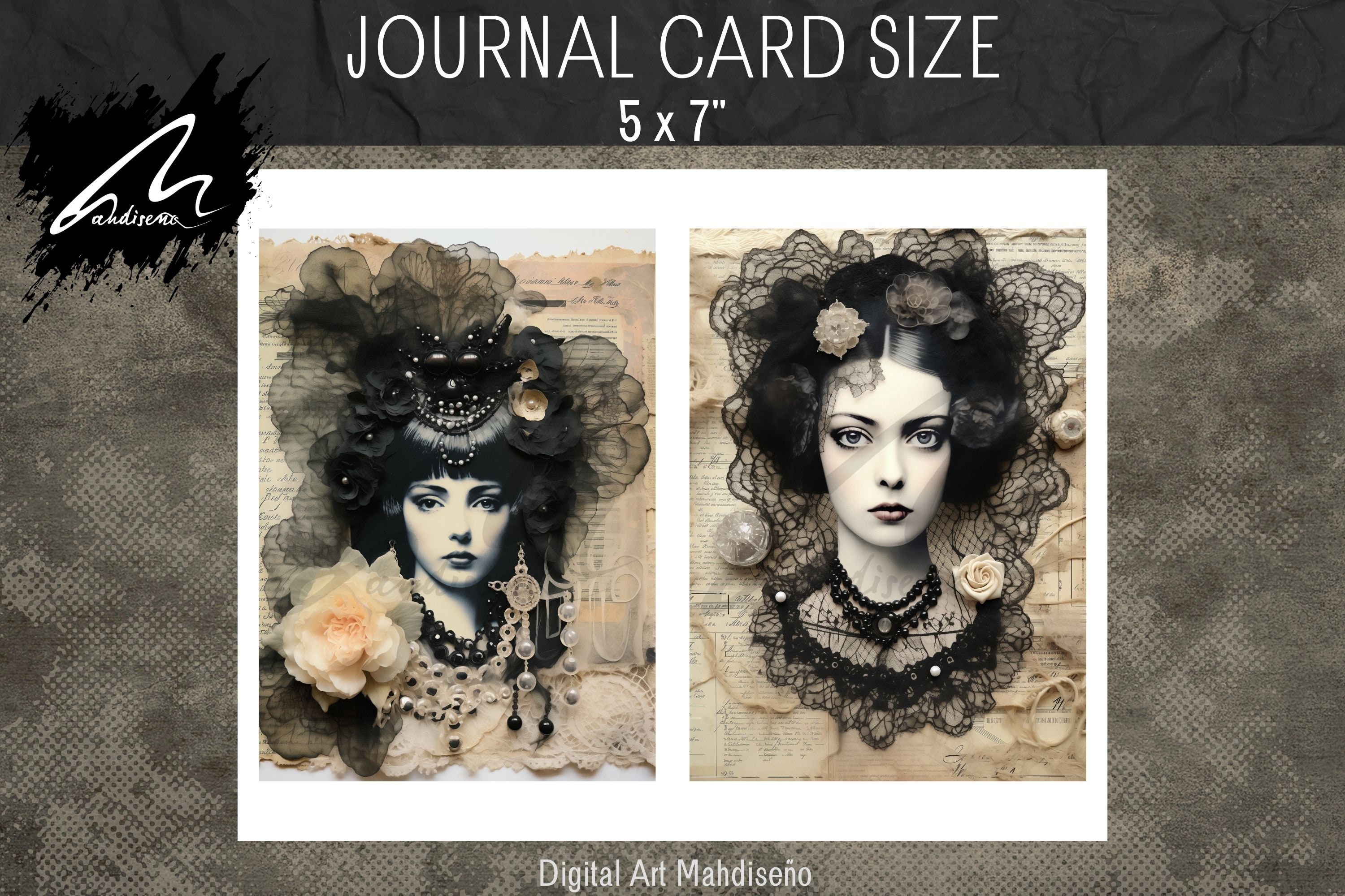 Gothic Women, Portraits, 15 Printable Sheets, Gothic Girls, Junk ...
