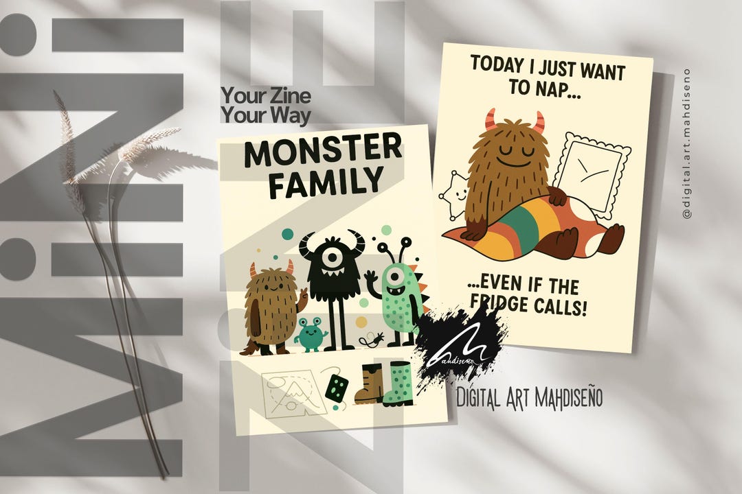 Monster Family Zine, Printable Coloring Pages (digital Download) - Etsy