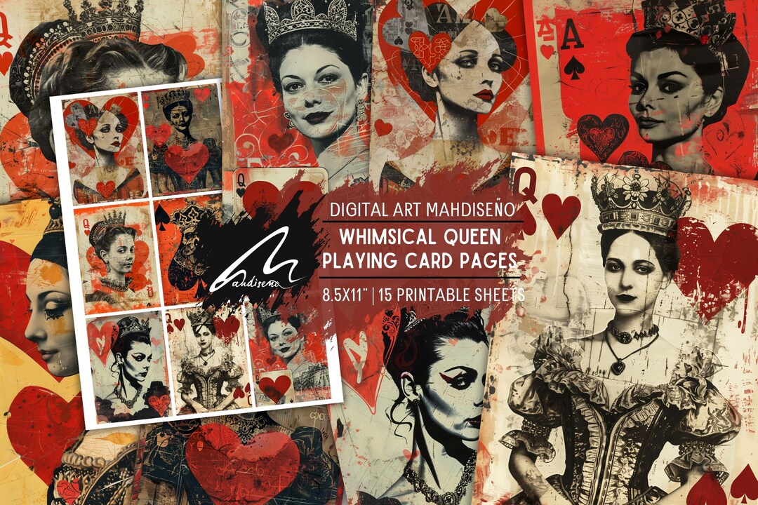 Queen of Hearts: A Regal Elegance - Vintage-inspired Monarch With Card ...