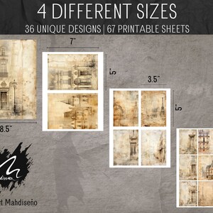 Vintage European Architecture Decoupage Paper, Shabby Chic Buildings ...