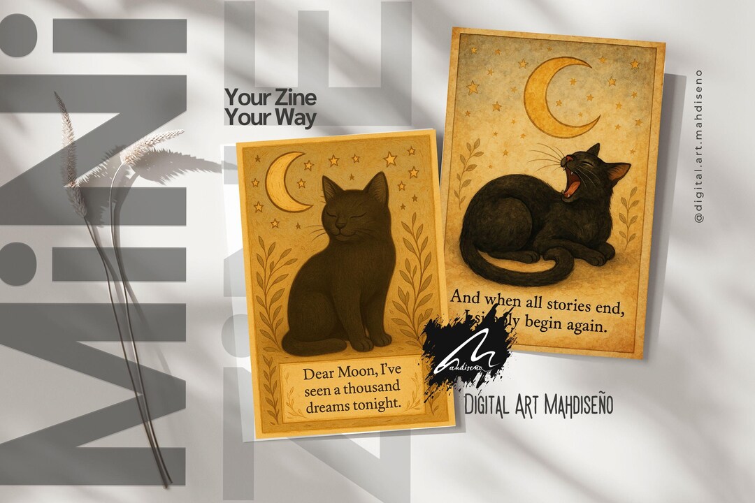 Whisker Wisdom Mini Zine – Inspirational Cat Quotes, Foldable Coloring ...