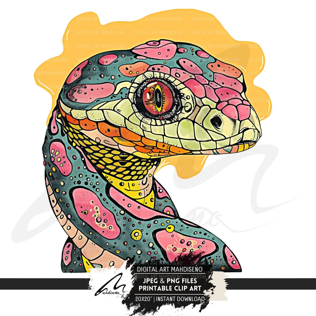 Whimsical Snake PNG Clipart – Cute Tattoo Style Sublimation Graphic ...