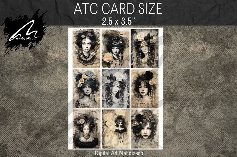Gothic Women, Portraits, 15 Printable Sheets, Gothic Girls, Junk ...
