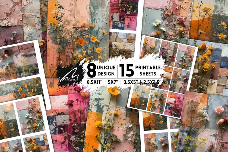 Shabby Chic Spring Assemblage Paper Collage 15 Printable Junk Journal ...