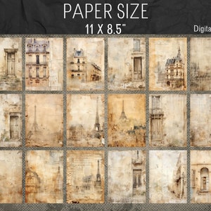 Vintage European Architecture Decoupage Paper, Shabby Chic Buildings ...