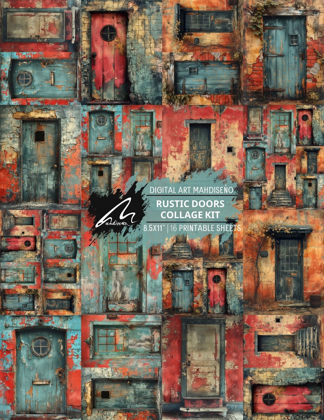 Rustic Door, Junk Journal Kit, Abandoned Buildings, Tattered, Vintage ...