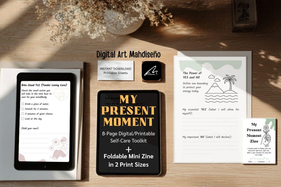 Printable Self-care Digital Planner : Mindfulness Journal & Mini Zine ...