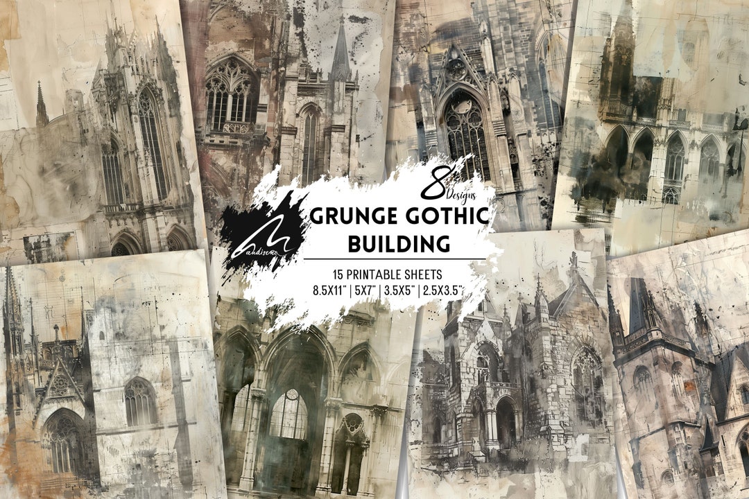 Gothic Architecture Art Print: Vintage Building Digital Kit ...